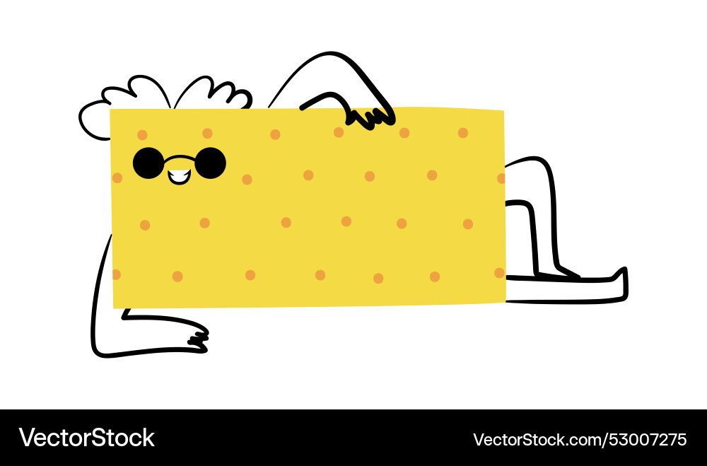 Chilling Geometric Rectangle Character Royalty Free Vector