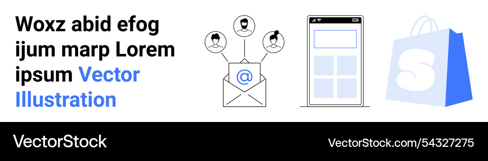Digital communication and e-commerce elements Vector Image