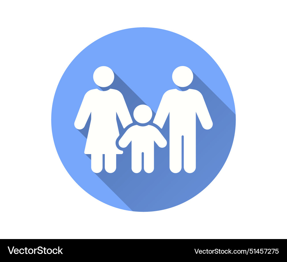 Family icon flat design with long shadow Vector Image