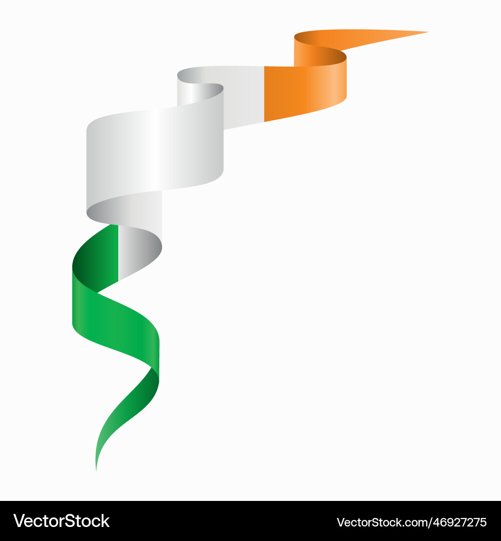 Irish flag wavy abstract background Royalty Free Vector