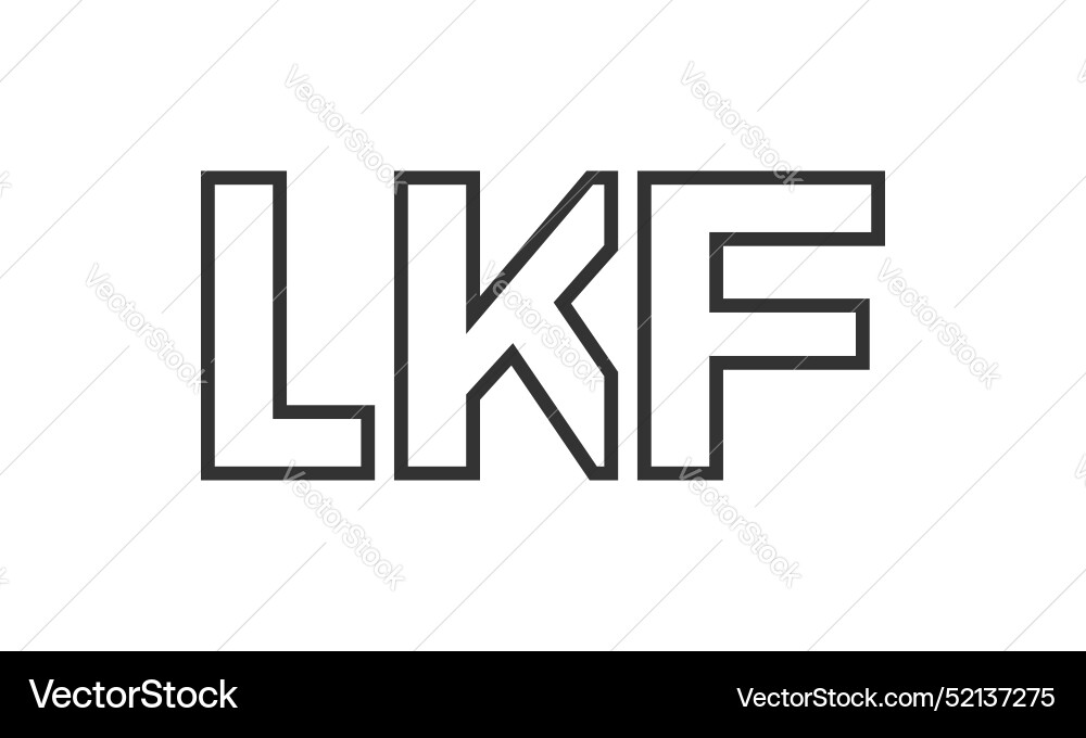 Lkf logo design template with strong and modern Vector Image