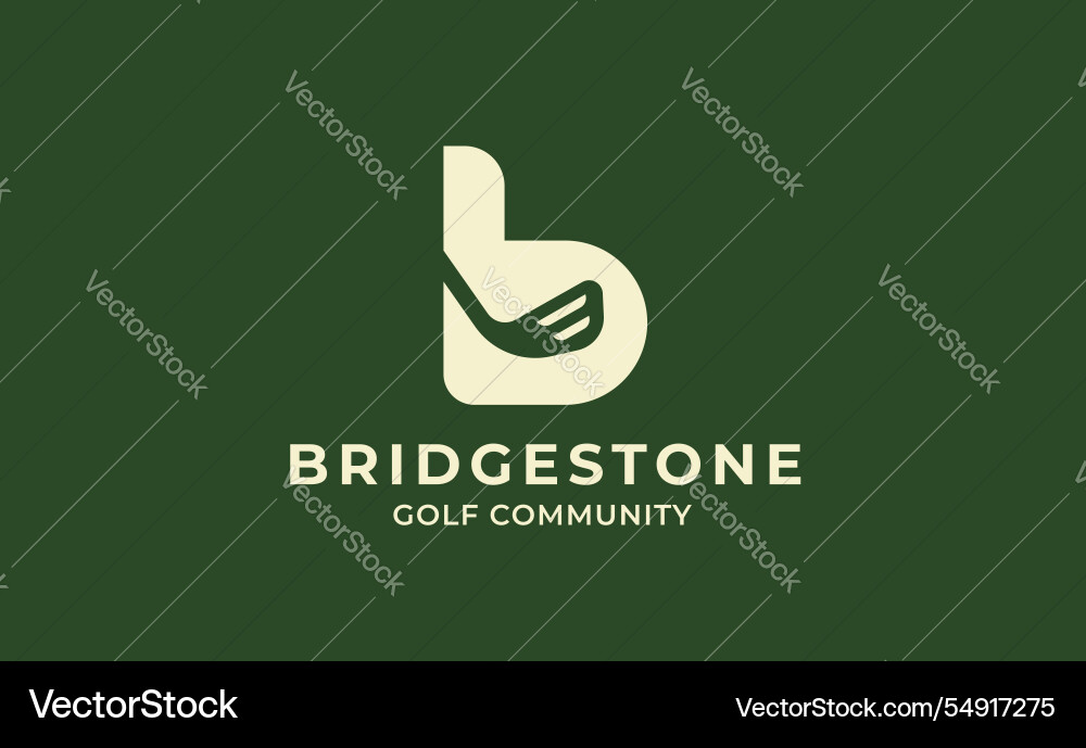 Monogram logo design initial b and golf ball Vector Image