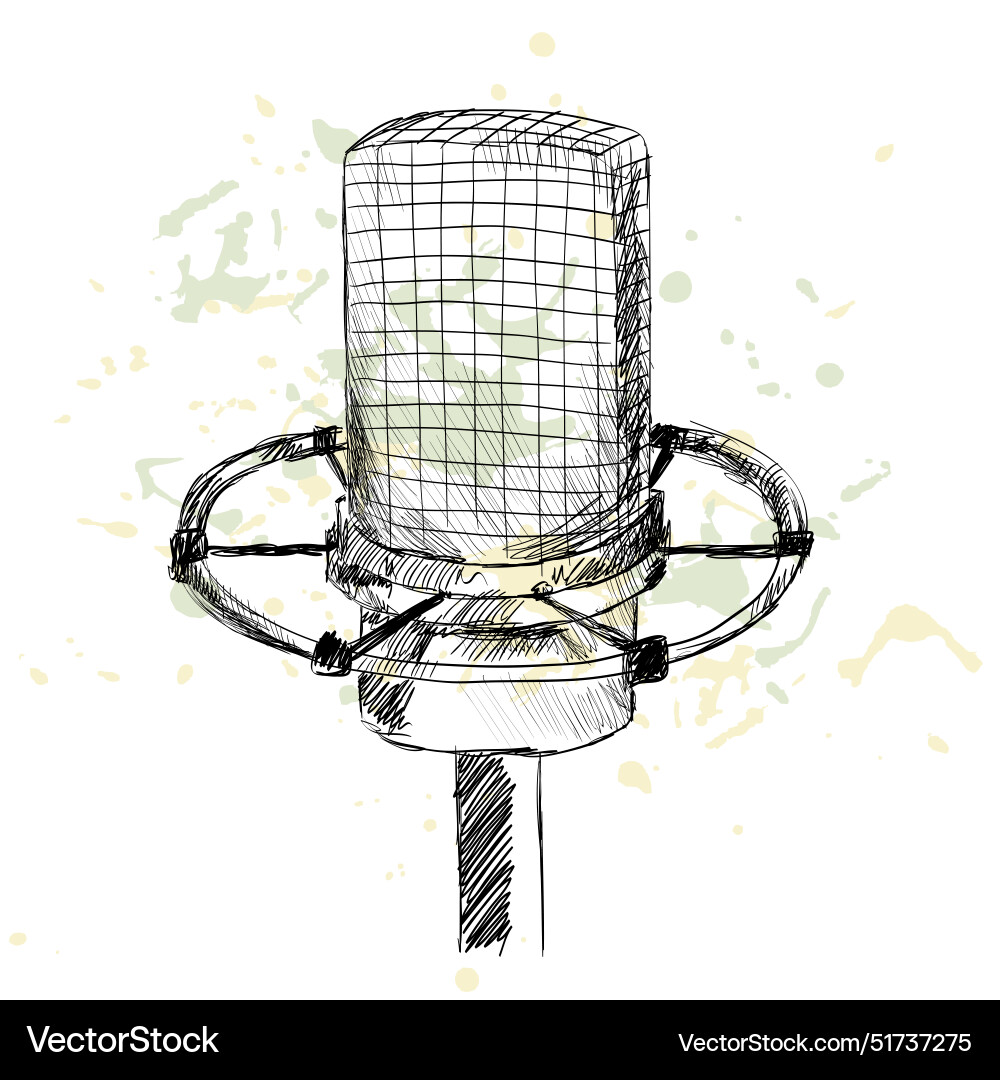 Sketch microphone Royalty Free Vector Image - VectorStock