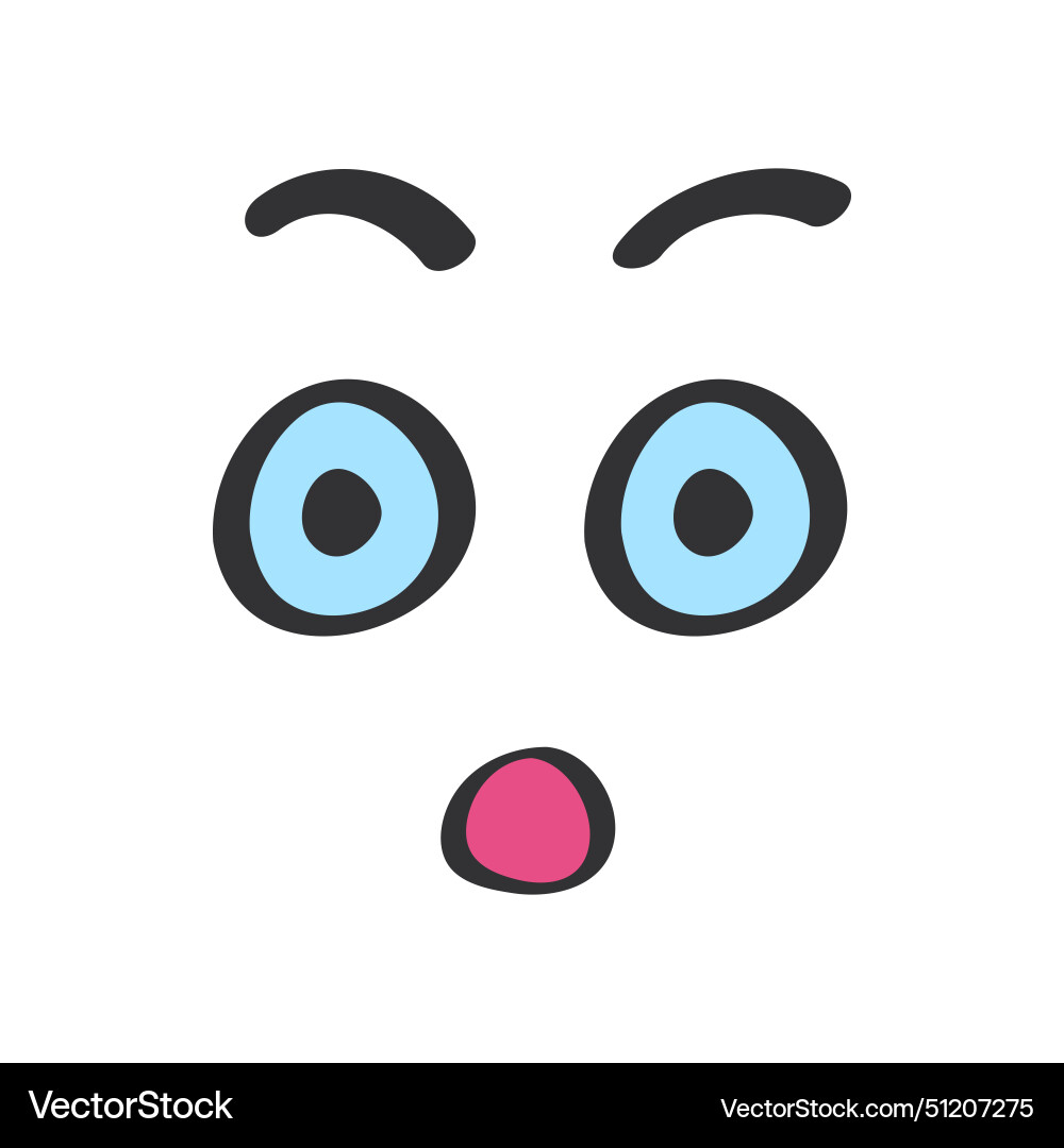 Surprised cute face with shock and fear expression