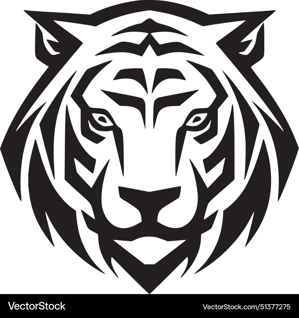 Tiger - black and white isolated icon Royalty Free Vector