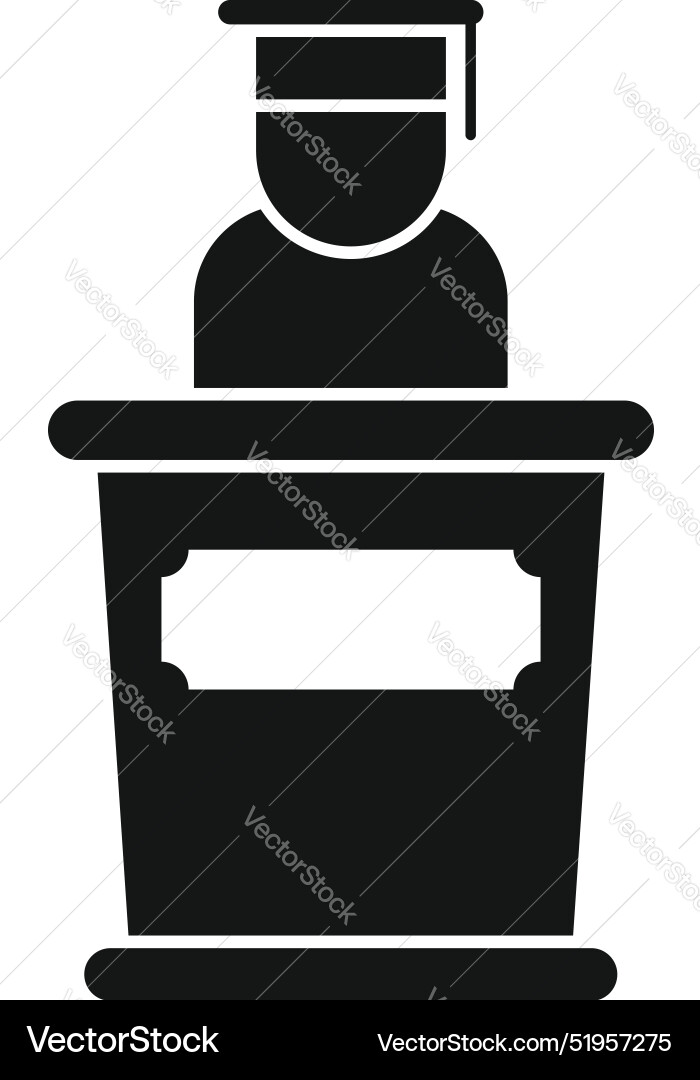 University professor speaking at podium icon Vector Image