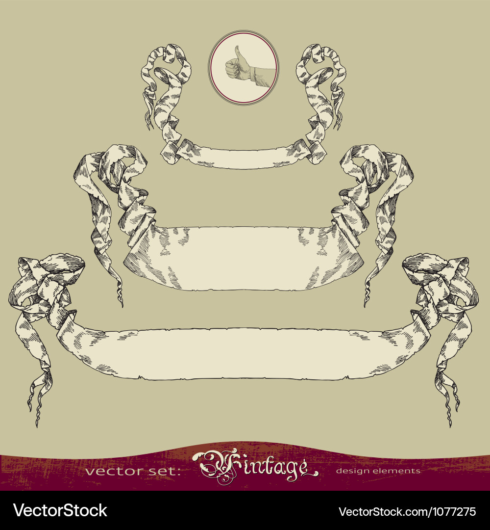 Vintage old banners set Royalty Free Vector Image