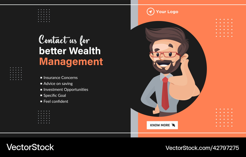 Wealth management landscape banner design Vector Image