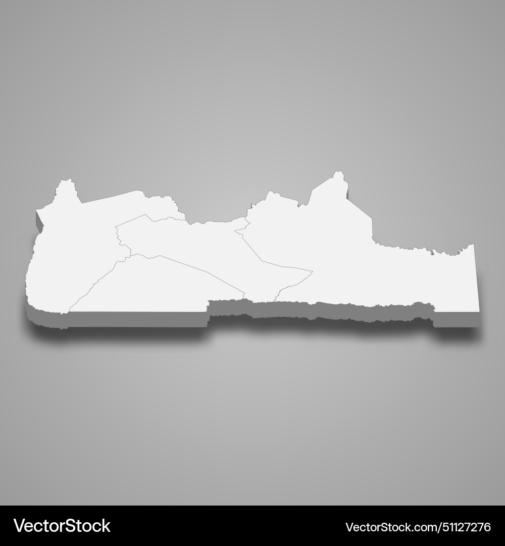 3d Isometric Map Of South Is A Region Cameroon Vector Image