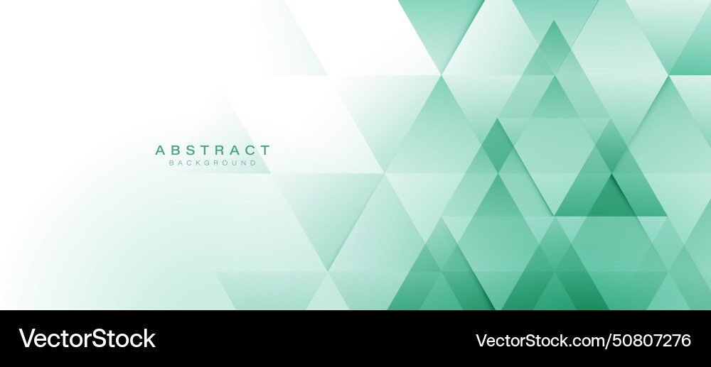 Abstract background with green and white triangle Vector Image