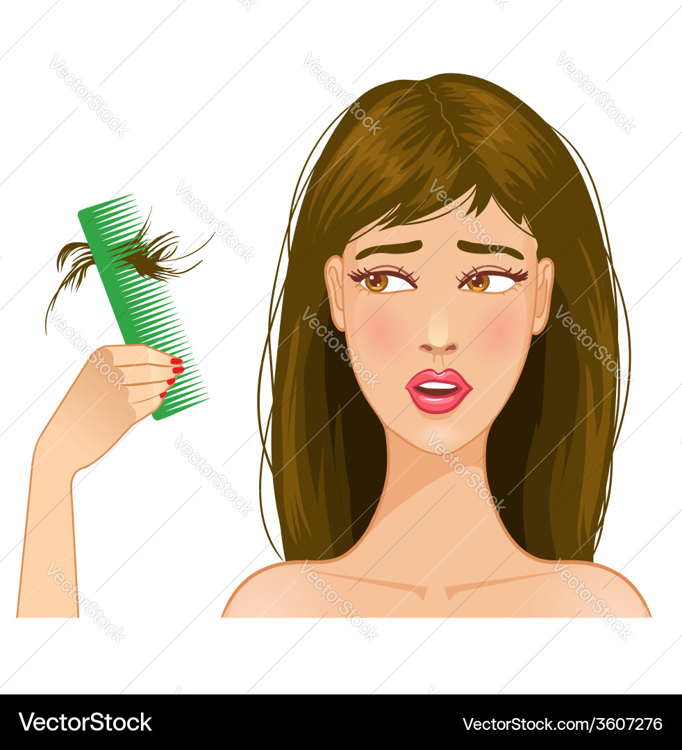 Beautiful girl with hair fall eps10 Royalty Free Vector