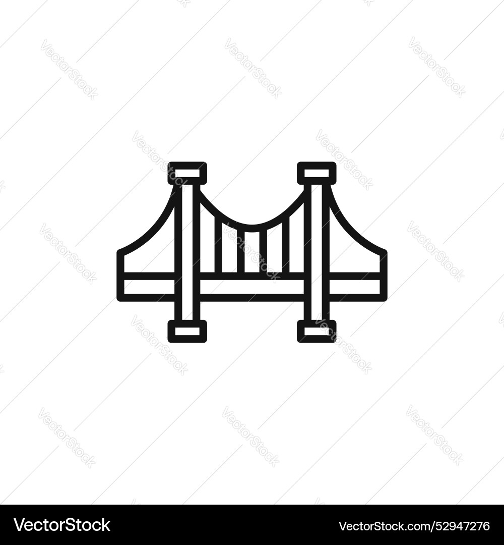 Bridge icon symbol on white background Royalty Free Vector