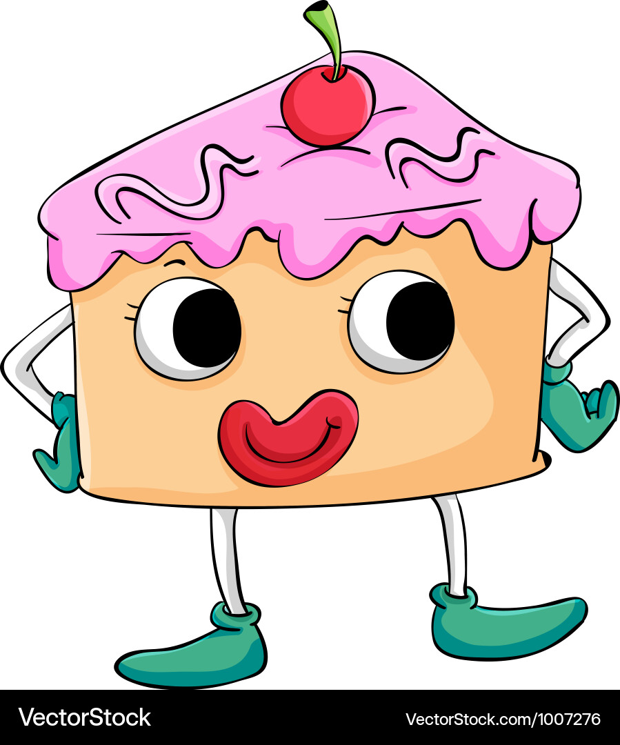 Cartoon cake Royalty Free Vector Image - VectorStock