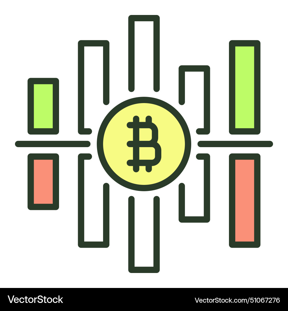Cryptocurrency graph bitcoin crypto trading Vector Image