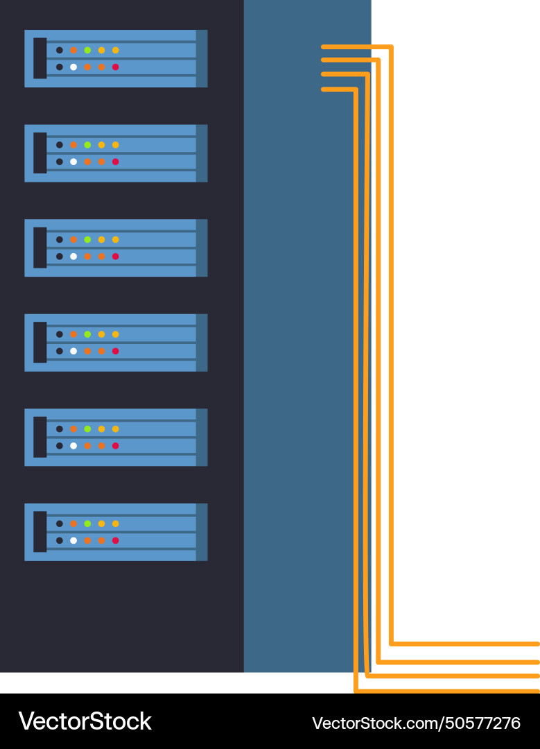 Data servers with slots and storage for files Vector Image