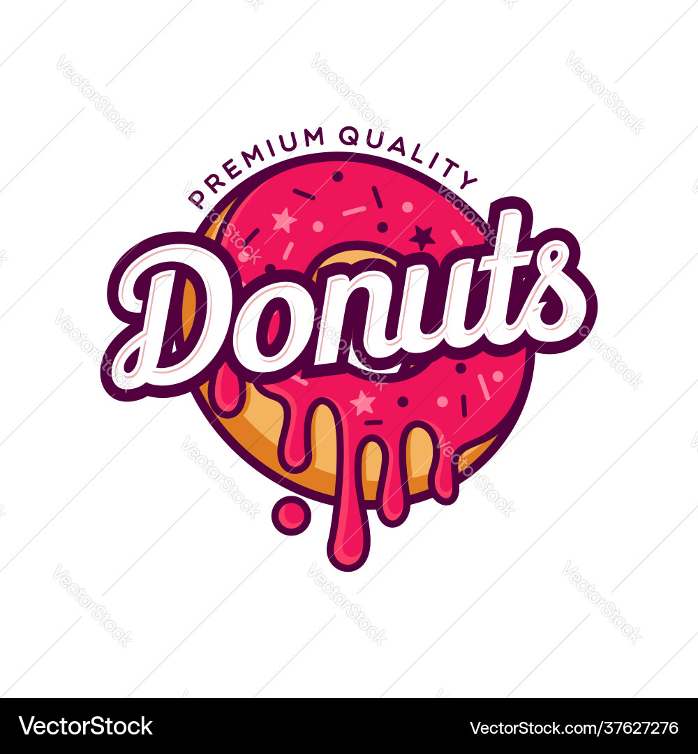 Donuts logo design template Royalty Free Vector Image