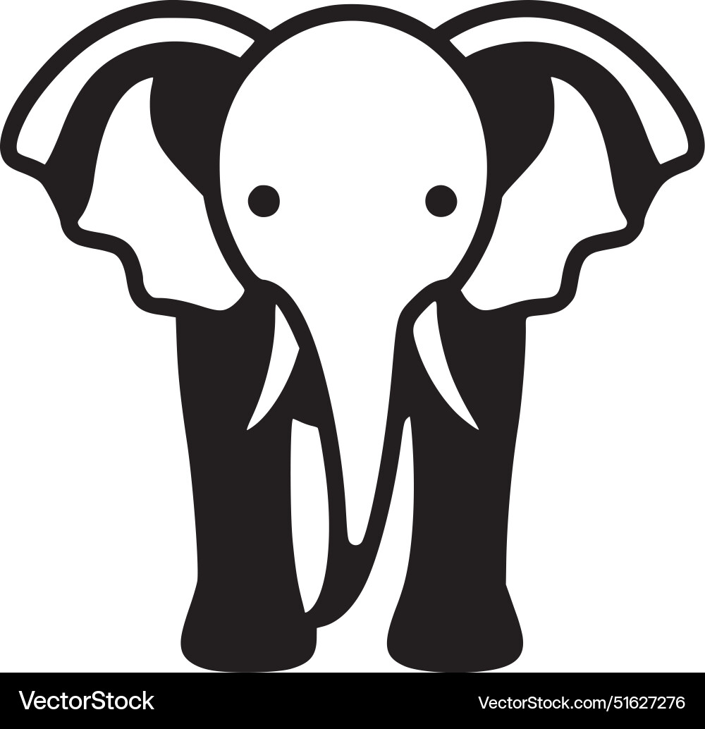 Elephant - black and white isolated icon Vector Image