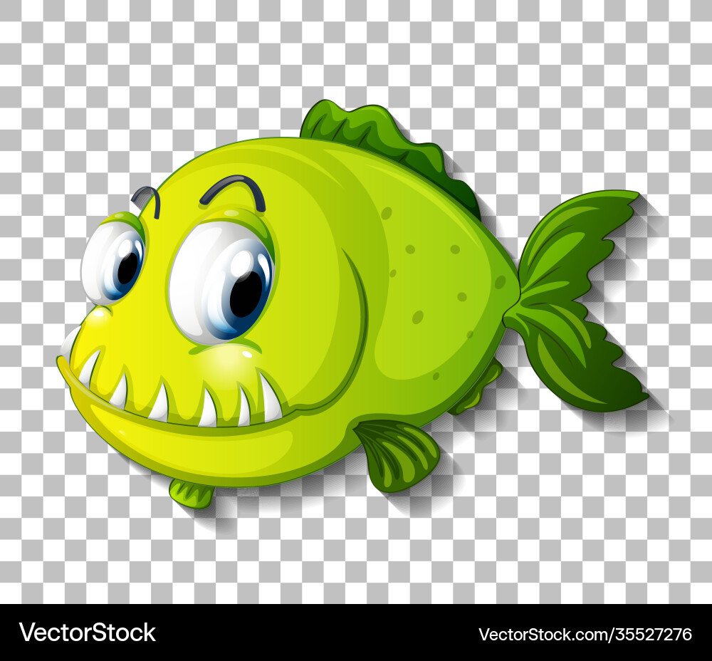 Green exotic fish cartoon character Royalty Free Vector