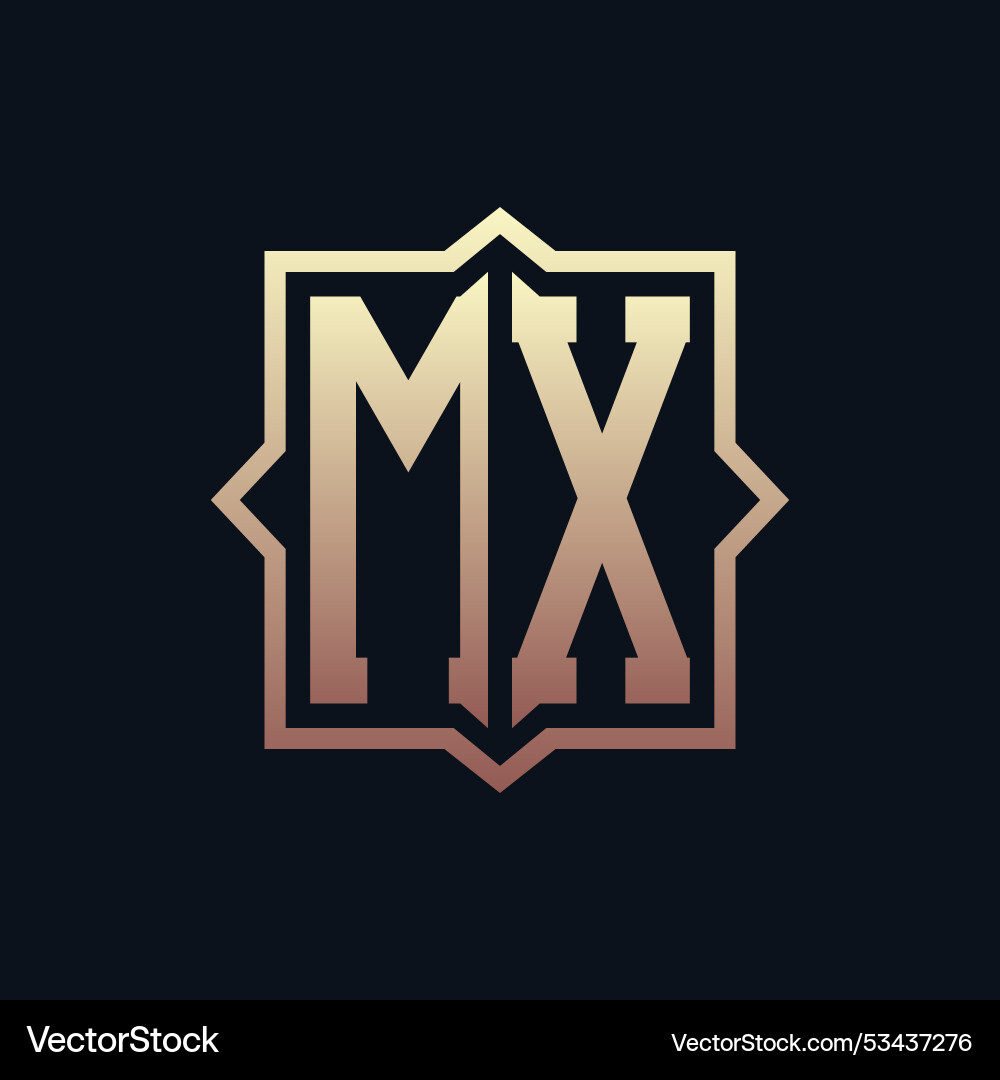 Luxury initial mx monogram logo design elegant Vector Image