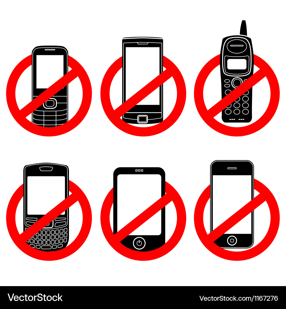 No phone sign set Royalty Free Vector Image - VectorStock