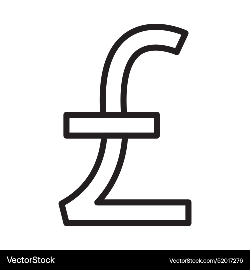 Pound icon black line art Royalty Free Vector Image