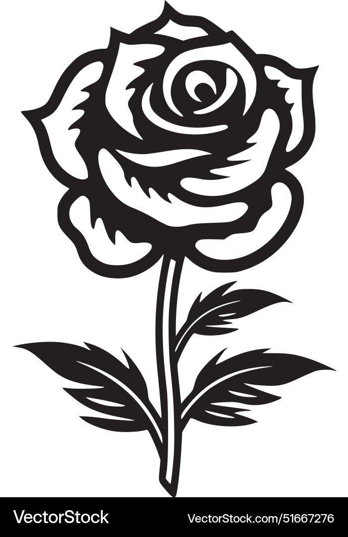 Rose - black and white isolated icon Royalty Free Vector
