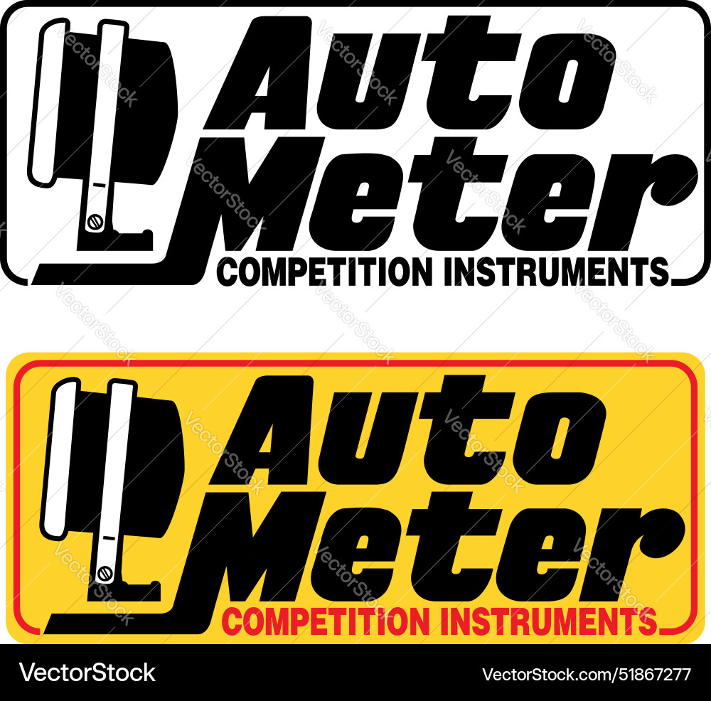 Autometer logo badge Royalty Free Vector Image