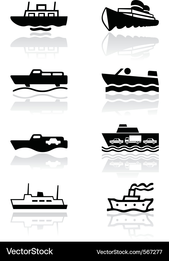 Boat symbol set Royalty Free Vector Image - VectorStock