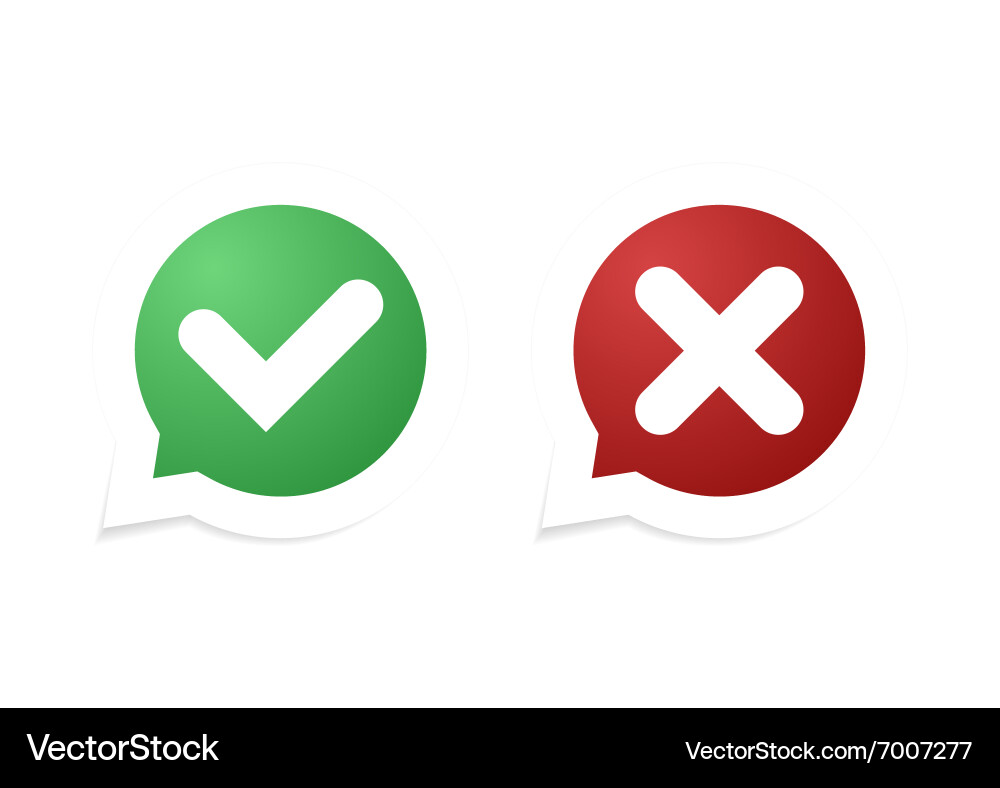 Confirm and cancel icon Royalty Free Vector Image