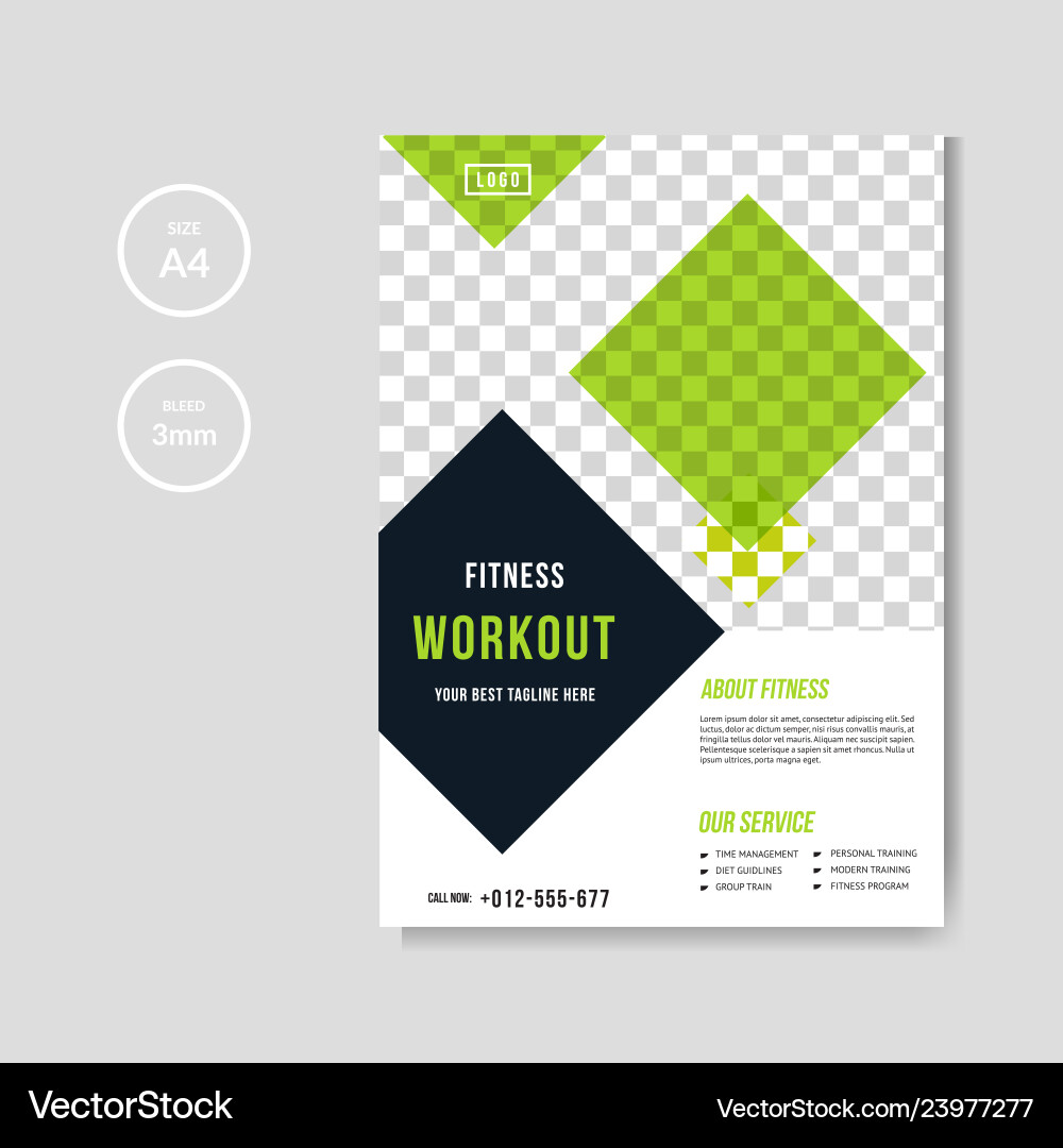 Fitness Flyer Template - Gym & Workout Vector Image