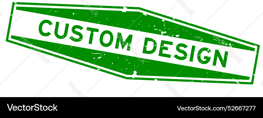 Grunge green custom design word hexagon rubber Vector Image