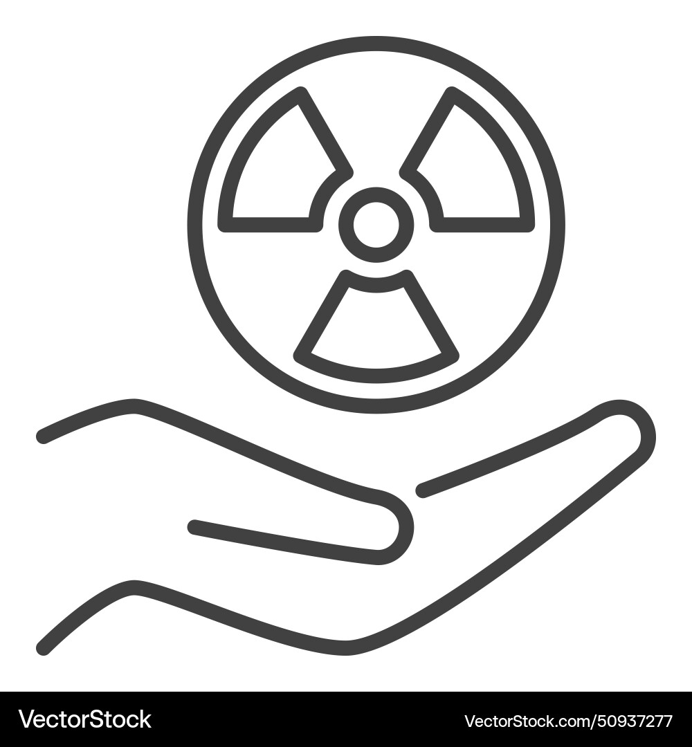 Hand and radiation radiology outline icon Vector Image