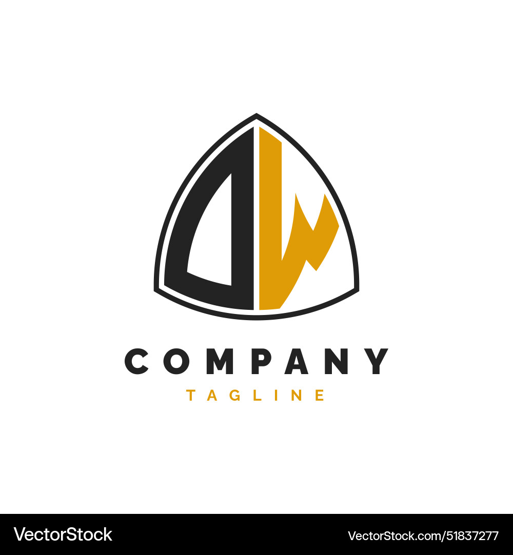 Initial letter ow logo design alphabet ow logo Vector Image