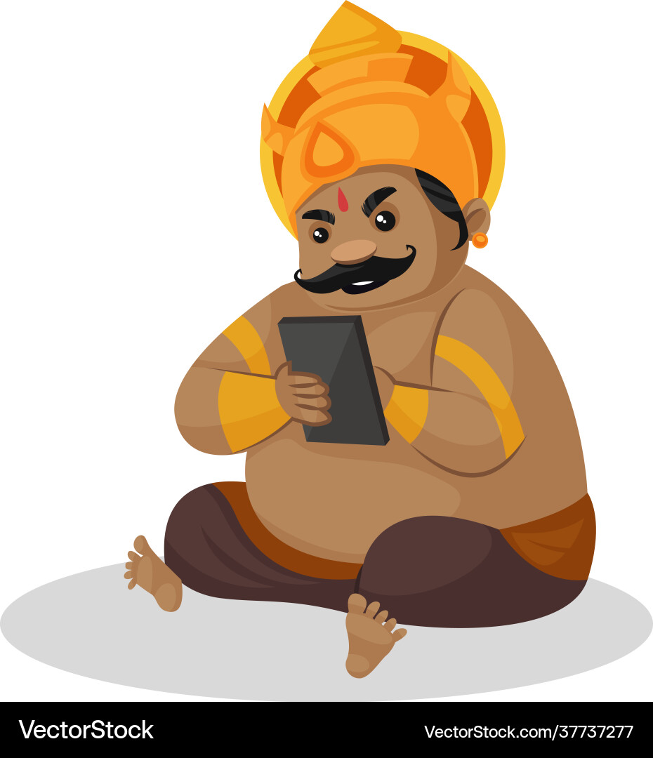 Kumbhakarna cartoon character Royalty Free Vector Image