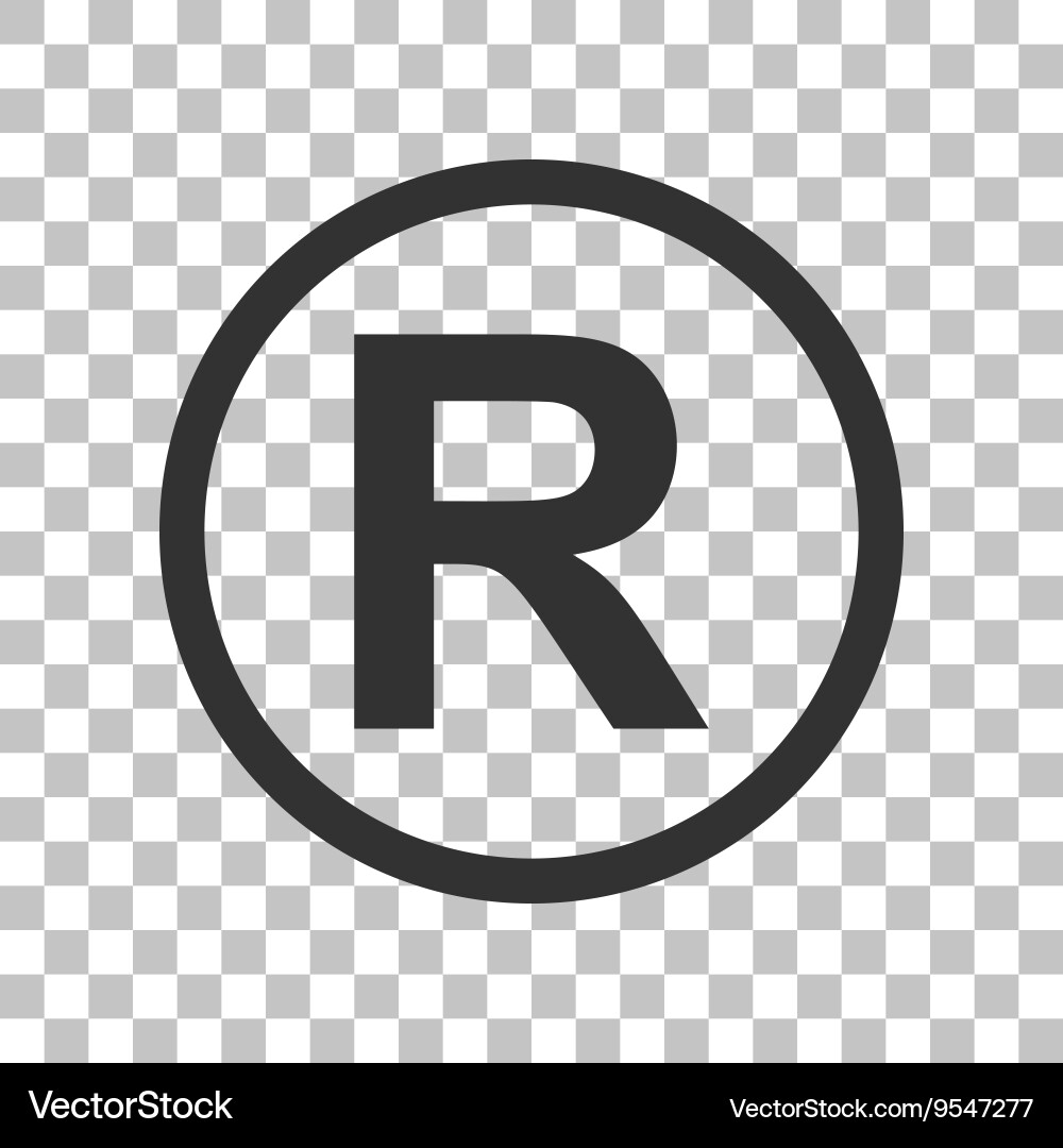 Registered trademark sign dark gray icon Vector Image
