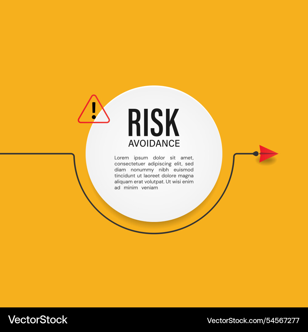 Risk avoidance concept with paper plane symbol Vector Image