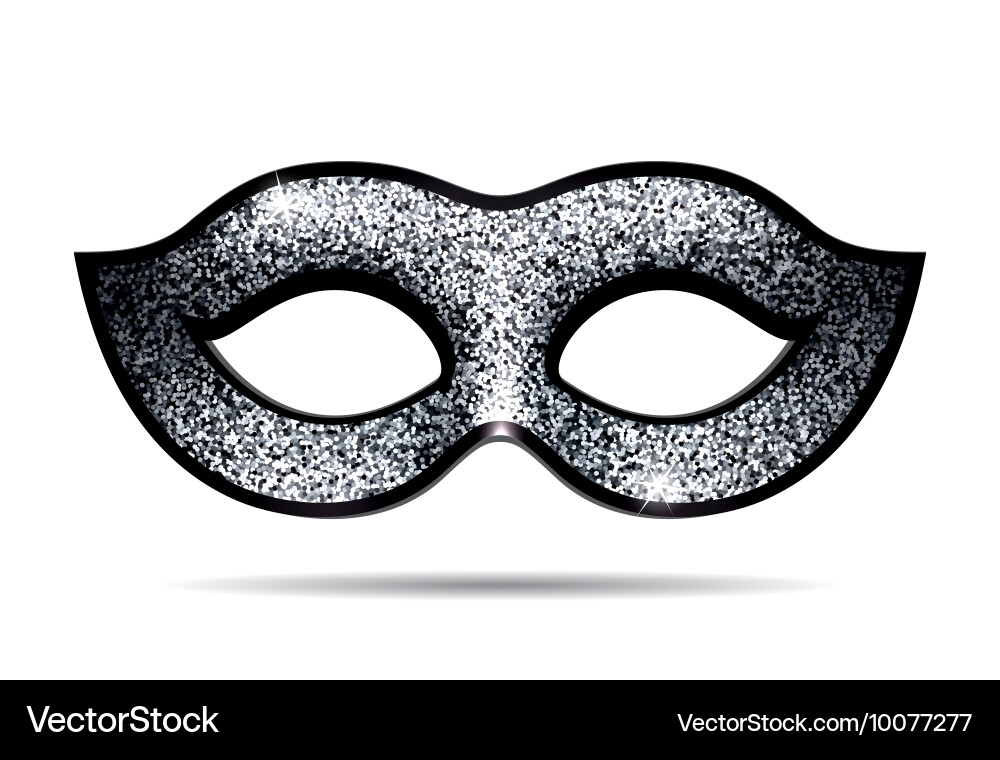 Silver shining carnival mask Royalty Free Vector Image
