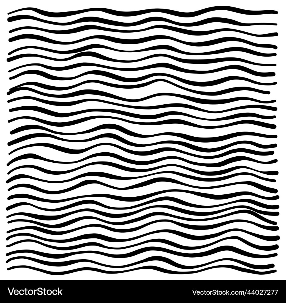 Wavy horizontal sloppy lines Royalty Free Vector Image