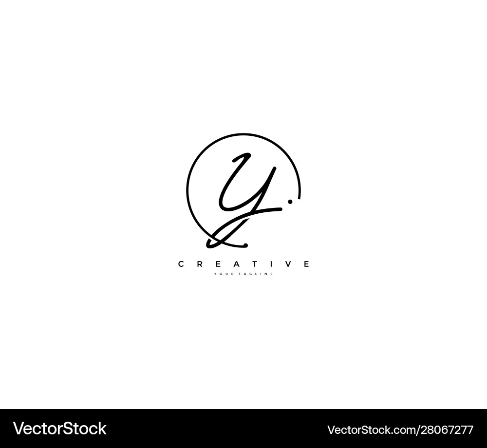 Y letter calligraphic minimal monogram emblem Vector Image