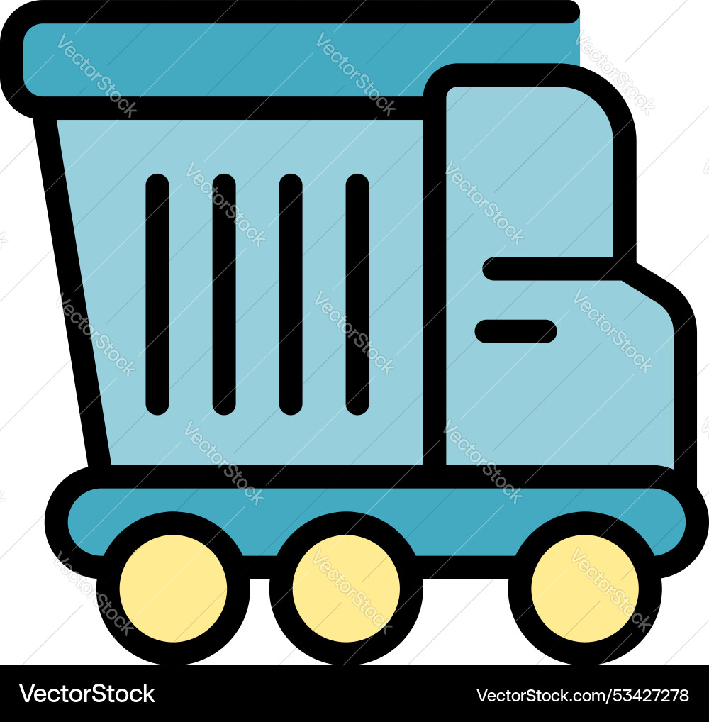 Blue tipper truck delivering construction Vector Image