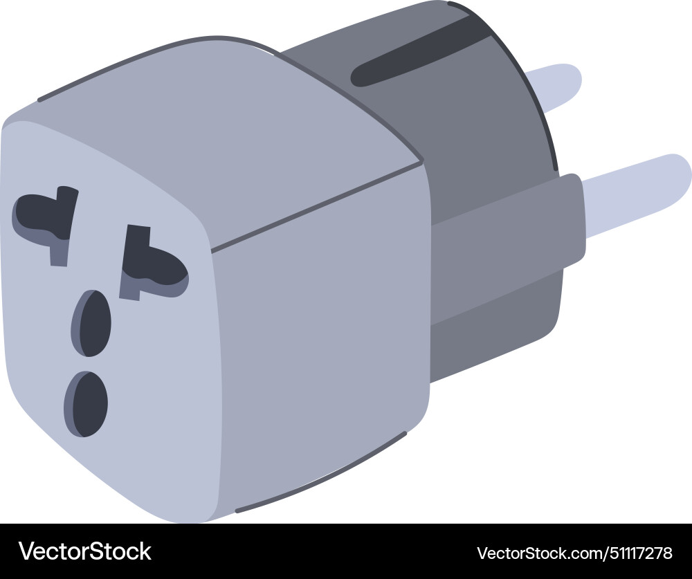 Charger travel adapter cartoon Royalty Free Vector Image