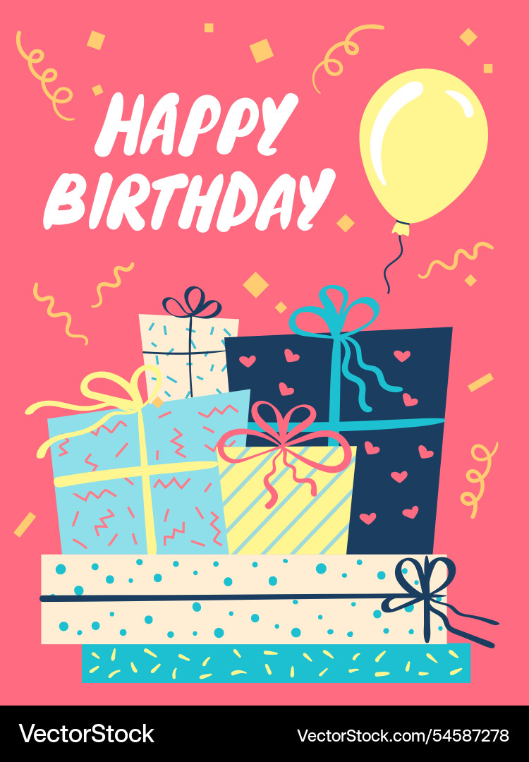 Colorful greeting card celebrating a happy Vector Image