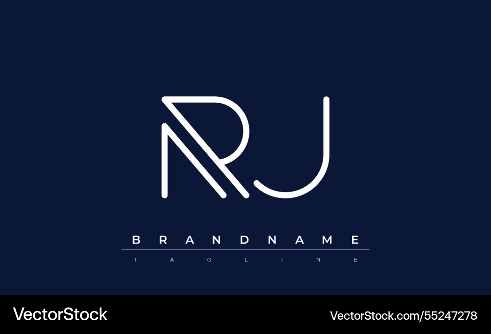 Creative rj letter initial logo image Royalty Free Vector