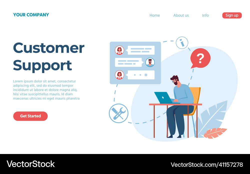 Customer support service assistant to client Vector Image