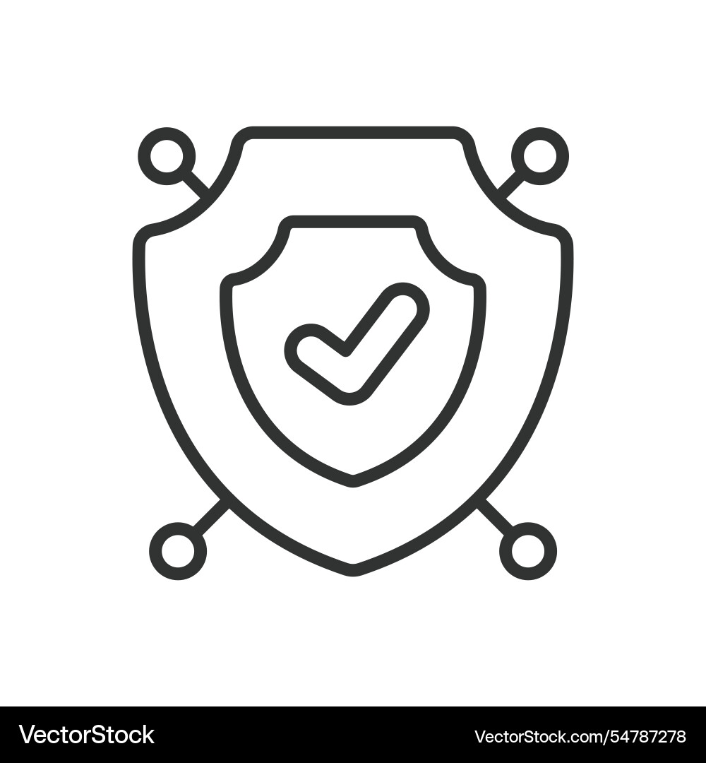 Cyber shield icon in line design Royalty Free Vector Image