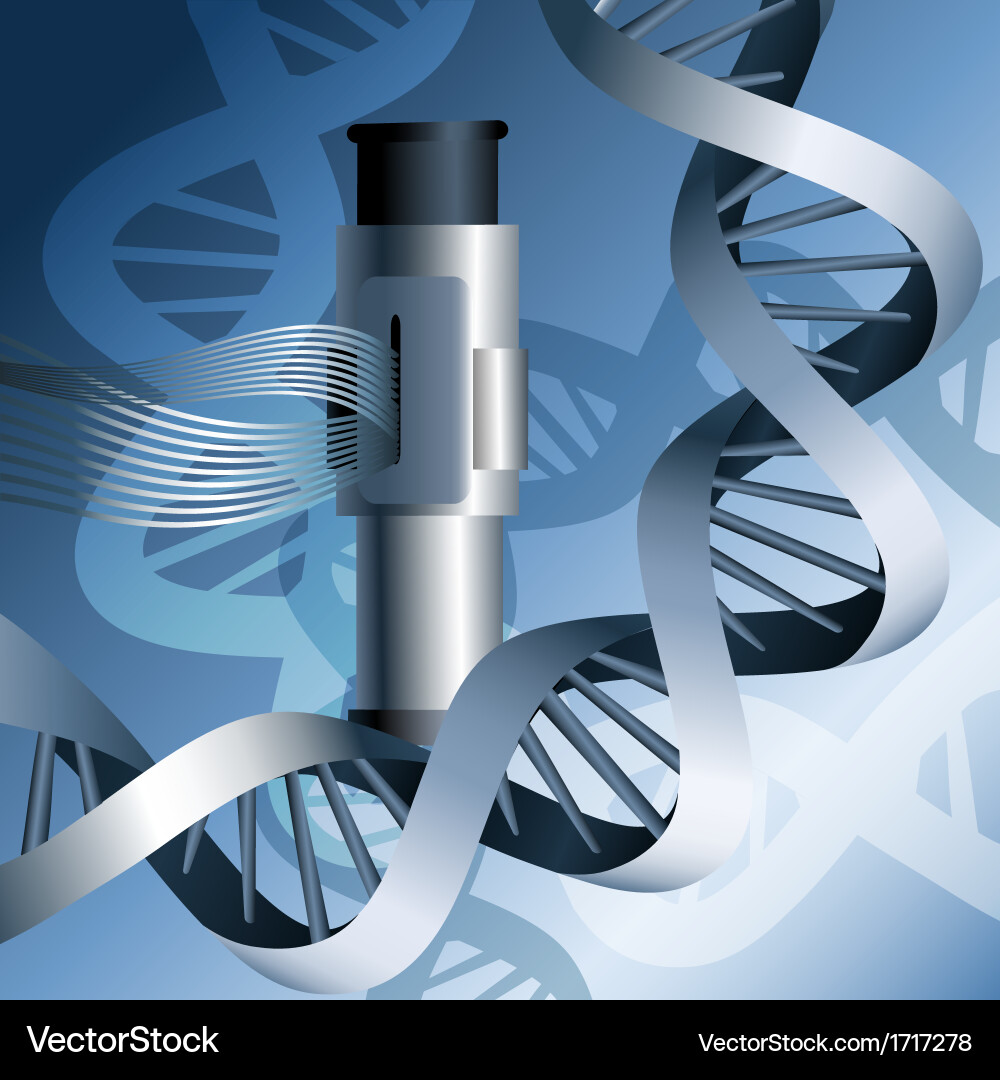Electron microscope and dna Royalty Free Vector Image