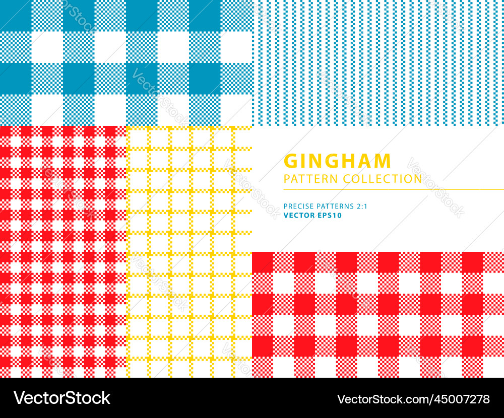 Gingham Pattern Collection Royalty Free Vector Image