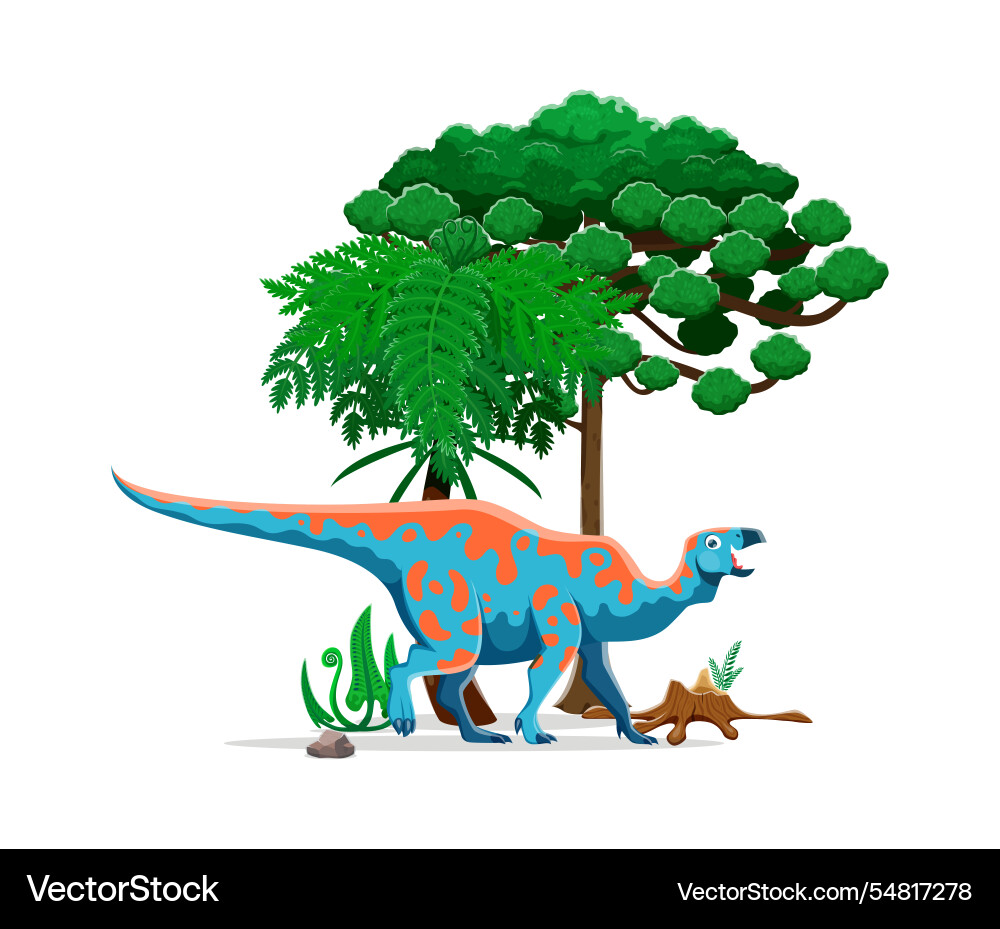 Iguanodon prehistoric mesozoic era lizard Vector Image