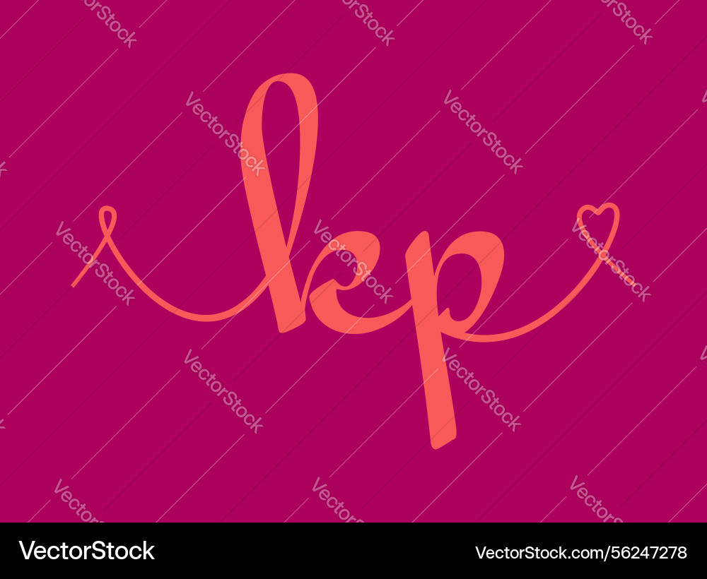 Kp initial wedding monogram calligraphy hand Vector Image