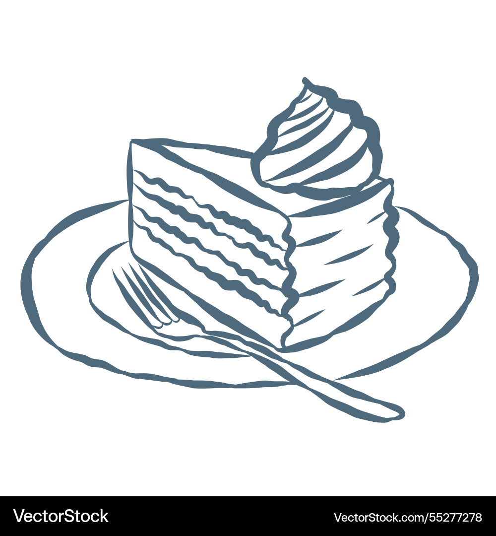 Line art of wedding cake Royalty Free Vector Image